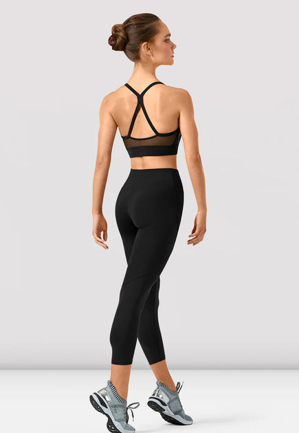 Bloch - Ladies Polina Mirage Print Mesh Crop Top - Adult (Z9347) - Bla ...