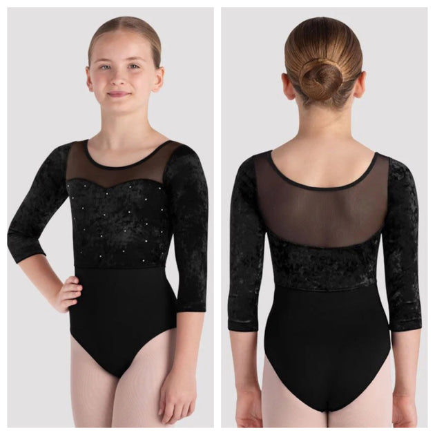 Bloch - Layla 3/4 Sleeve Leotard - Child (CL5246) - Black – Carolina ...